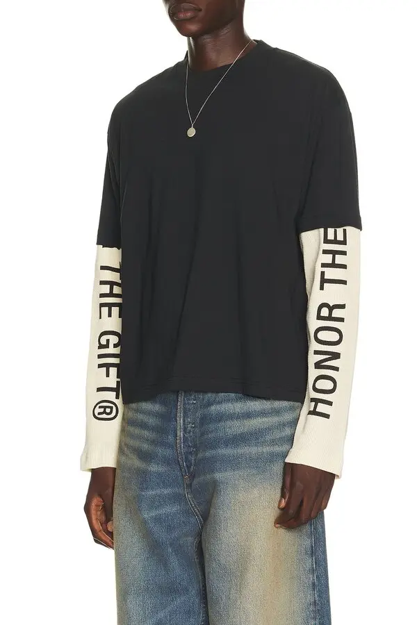 HONOR THE GIFT Honor Double Sleeve Tee - Black