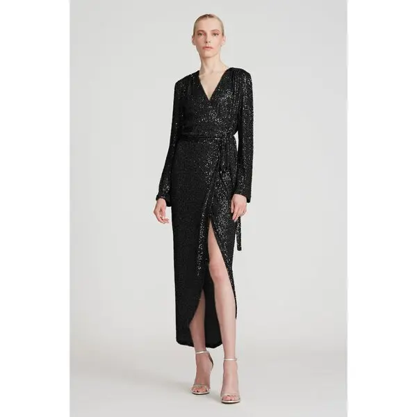 Halston Falan Sequin Cocktail Dress
