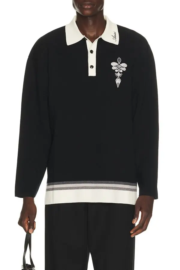 Amiri Lasso Knit Os Long Sleeve Polo