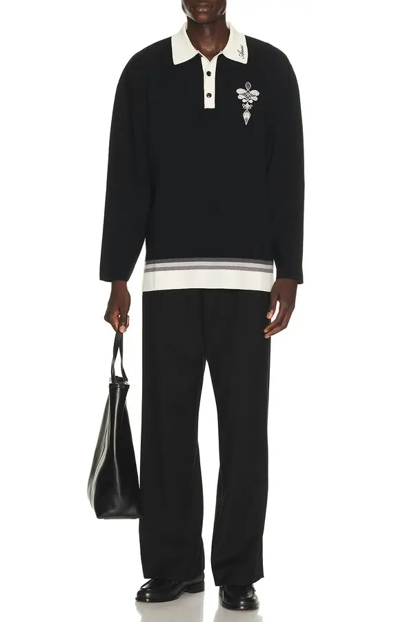 Amiri Lasso Knit Os Long Sleeve Polo