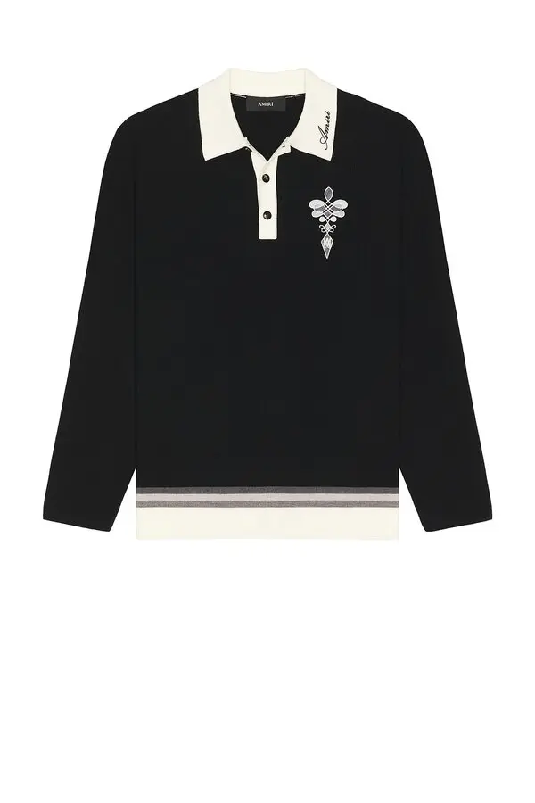Amiri Lasso Knit Os Long Sleeve Polo