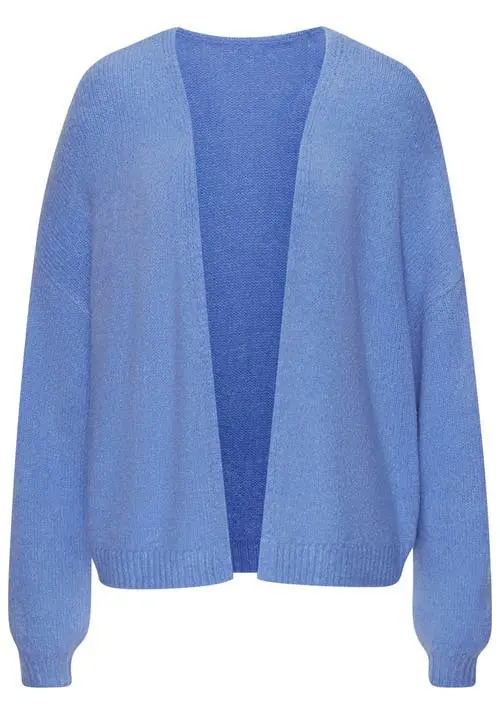 LASCANA Cozy Open Front Cardigan - Blue