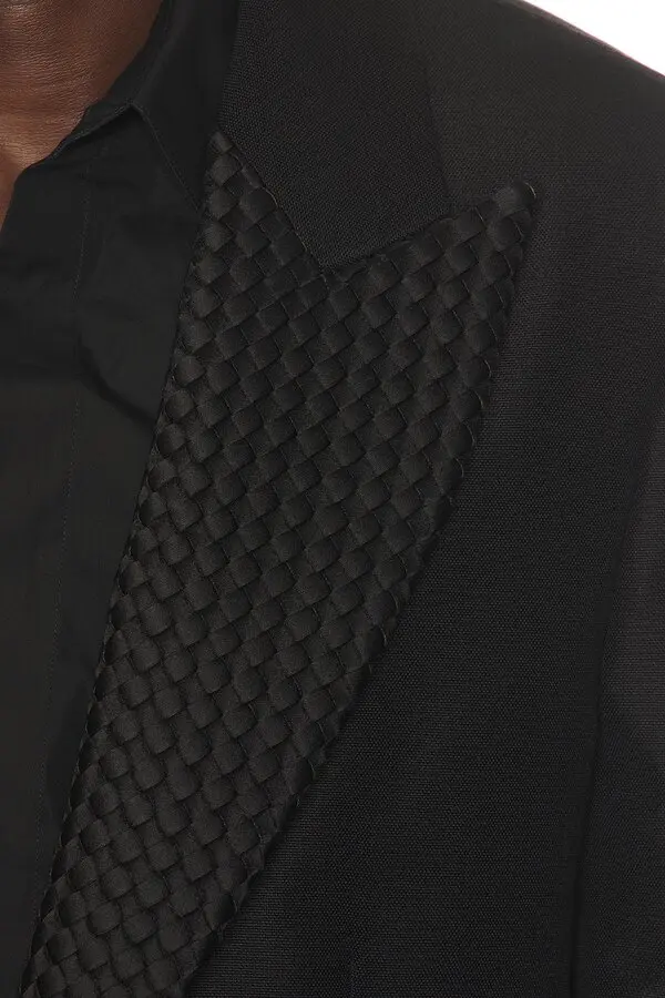 Bottega Veneta Mohair Wool Jacket Intrecciato Lapel