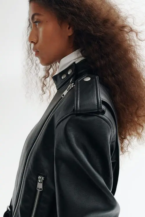 H&M Coated Biker Jacket