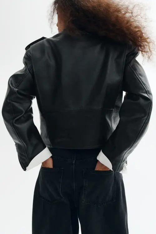 H&M Coated Biker Jacket