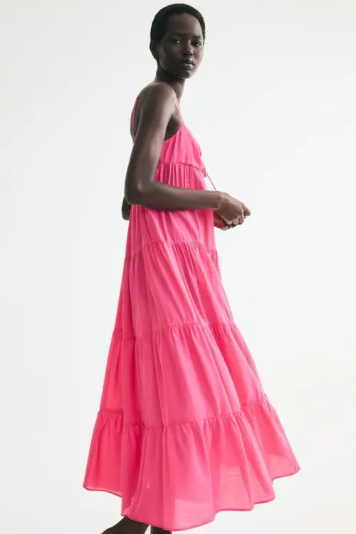 H&M Tiered Strappy Dress - Pink