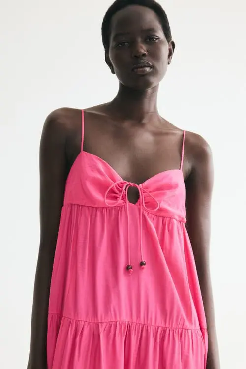 H&M Tiered Strappy Dress - Pink