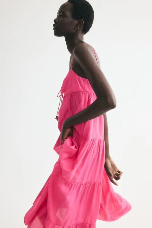H&M Tiered Strappy Dress - Pink