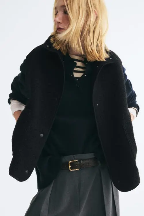 H&M Teddy Fleece Vest - Black