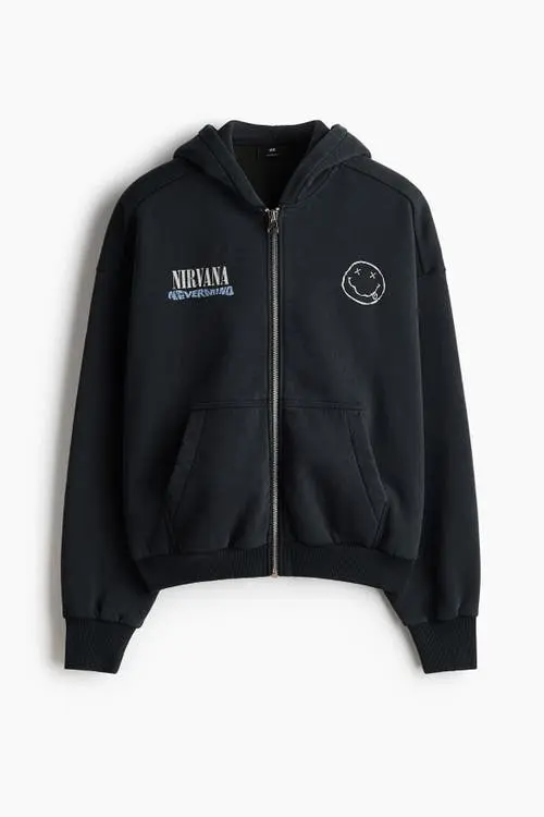 H&M Oversized Printed Hooded Jacket