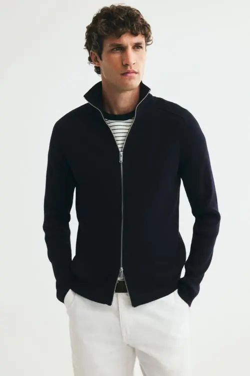 H&M Slim-fit Rib-knit Cardigan