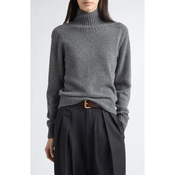 KALLMEYER Domi Recycled Wool & Cashmere Turtleneck Sweater - Flint