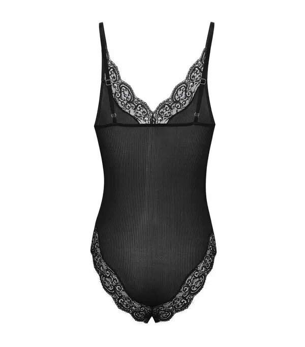 Saint Laurent Silk Lace-trim Bodysuit