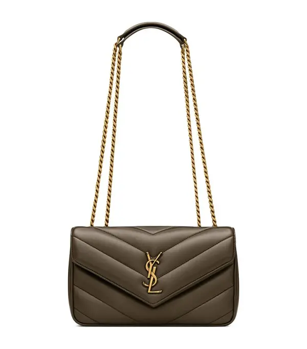 Saint Laurent Small Leather Loulou Shoulder Bag - Green