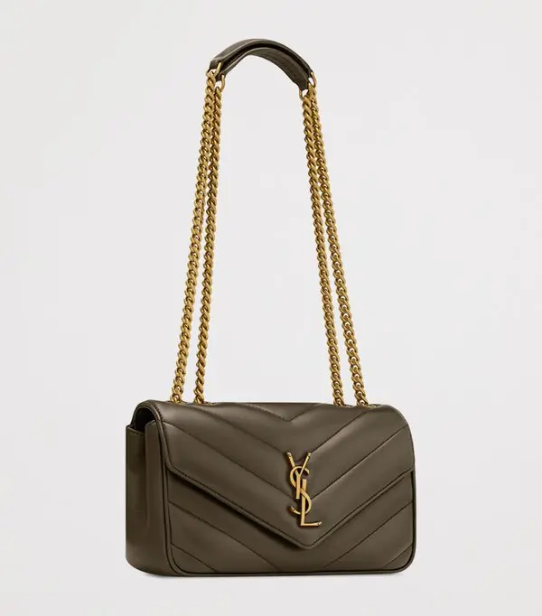 Saint Laurent Small Leather Loulou Shoulder Bag - Green