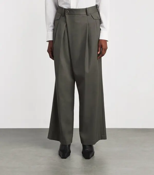 Issey Miyake Wool-blend Lustrous Trousers