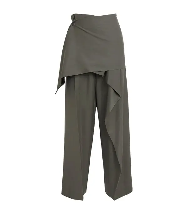 Issey Miyake Wool-blend Lustrous Wrap Trousers