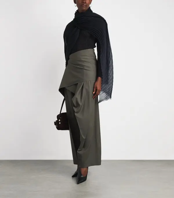 Issey Miyake Wool-blend Lustrous Wrap Trousers