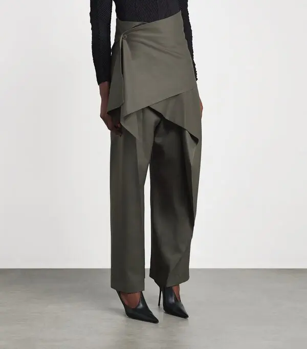 Issey Miyake Wool-blend Lustrous Wrap Trousers