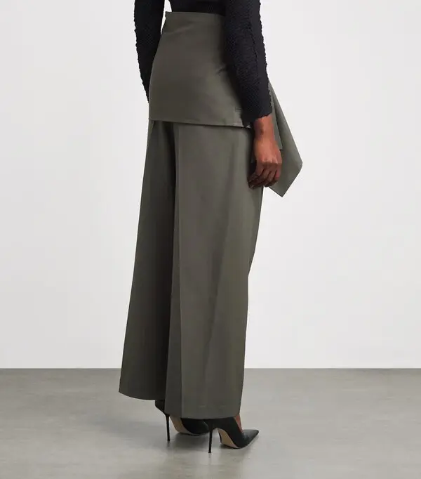 Issey Miyake Wool-blend Lustrous Wrap Trousers