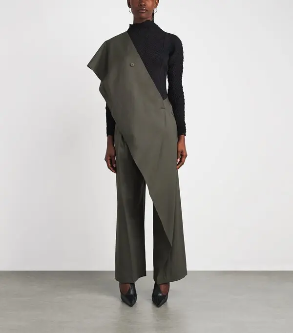 Issey Miyake Wool-blend Lustrous Wrap Trousers