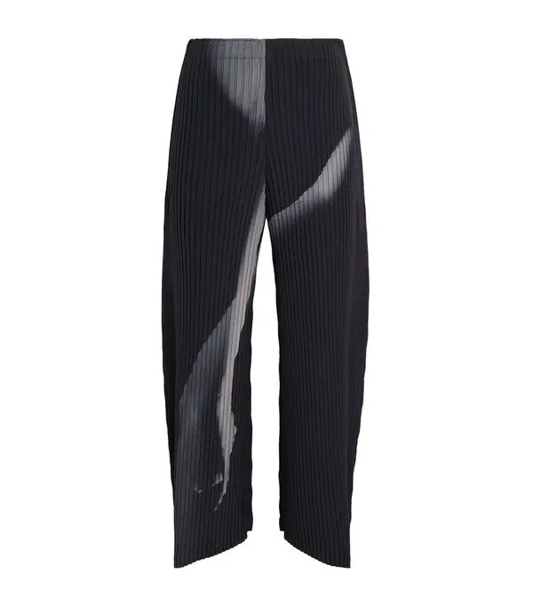 Issey Miyake Hands Of Lover Pleats Wide-leg Trousers - Black