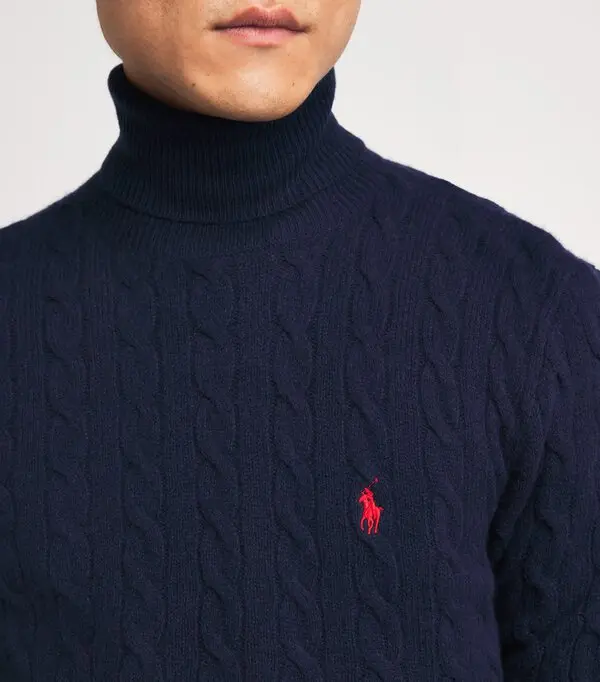 Polo Ralph Lauren Wool-cashmere Cable-knit Rollneck Sweater