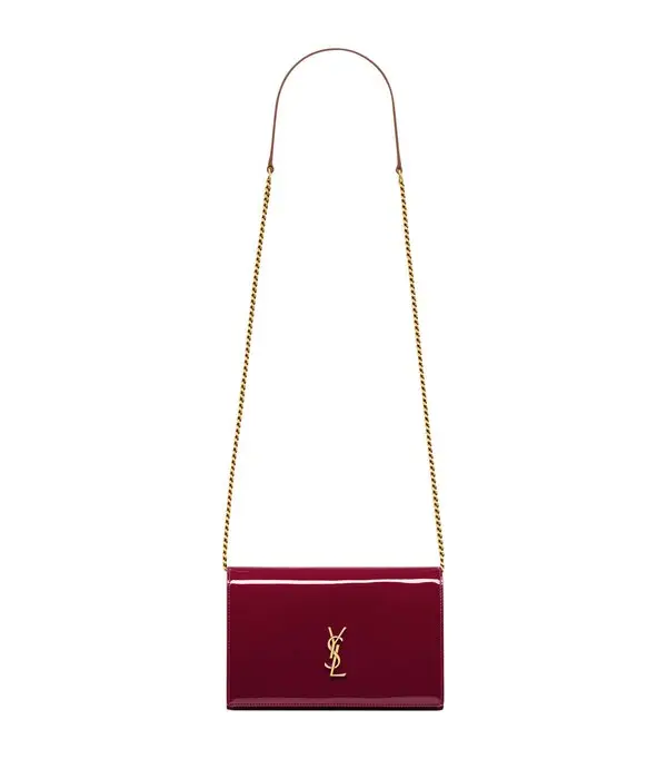 Saint Laurent Cassandre Patent Envelope Chain Wallet