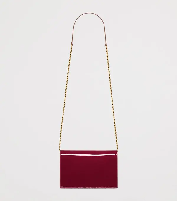 Saint Laurent Cassandre Patent Envelope Chain Wallet