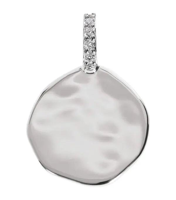 Monica Vinader Sterling And Diamond Mv Siren Coin Pendant