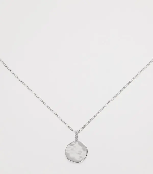 Monica Vinader Sterling And Diamond Mv Siren Coin Pendant
