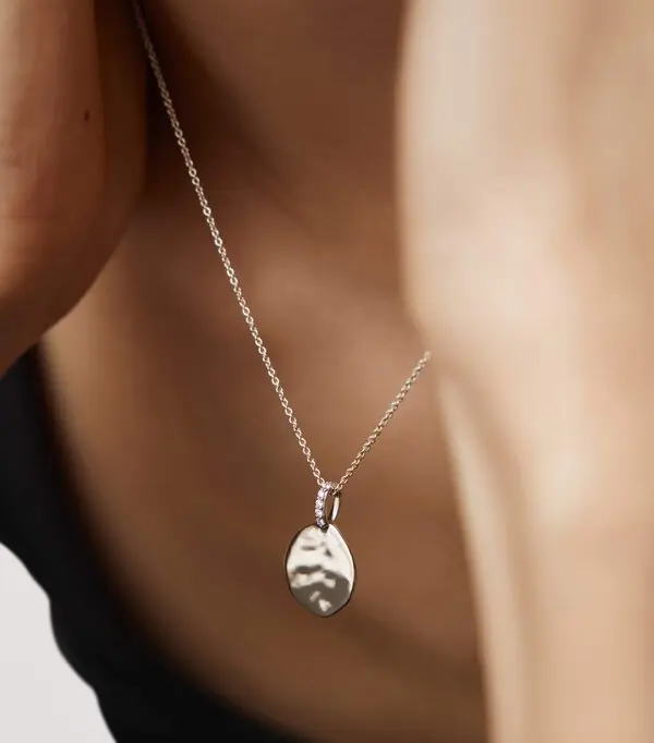 Monica Vinader Sterling And Diamond Mv Siren Coin Pendant
