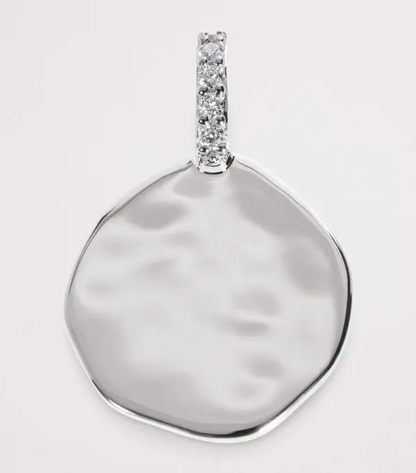Monica Vinader Sterling And Diamond Mv Siren Coin Pendant