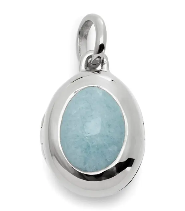Monica Vinader Sterling Silver And Aquamarine March Birthstone Locket - Blue