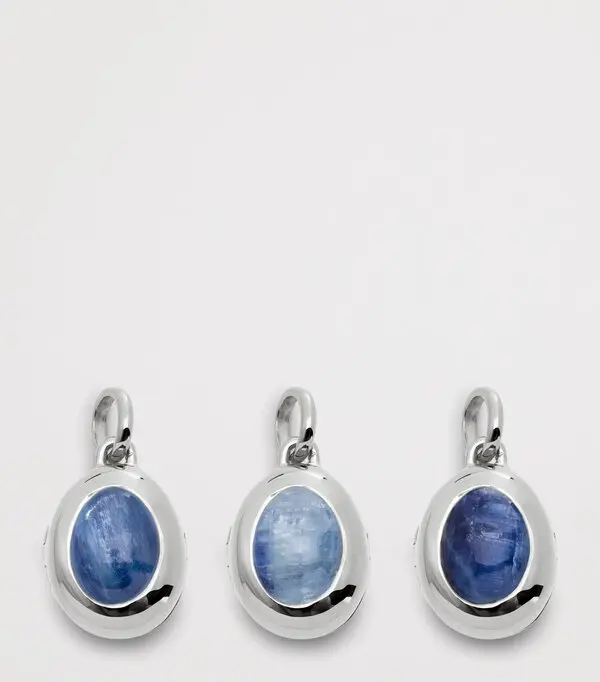 Monica Vinader Sterling Silver And Kyanite September Birthstone Locket