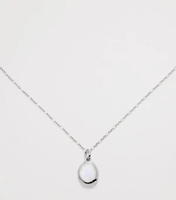 Monica Vinader Sterling Silver And Moonstone June Birthstone Locket