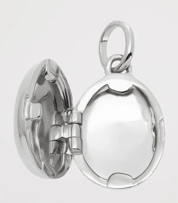 Monica Vinader Sterling Silver And Rose Quartz October Birthstone Locket