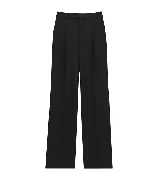 Saint Laurent Virgin Wool Wide-leg Trousers