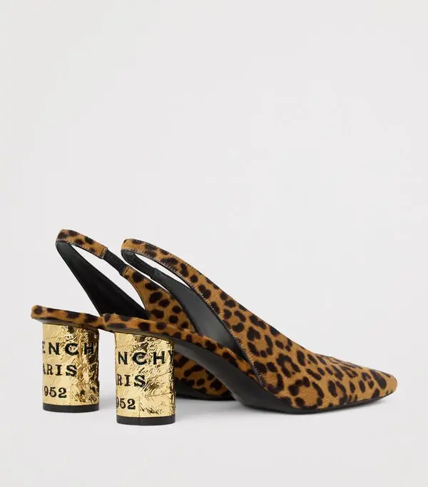 Givenchy Calf Hair Leopard Print Tape Slingback Pumps 65