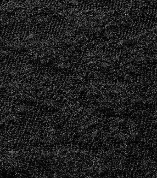 Saint Laurent Knitted Floral Mini Dress - Black
