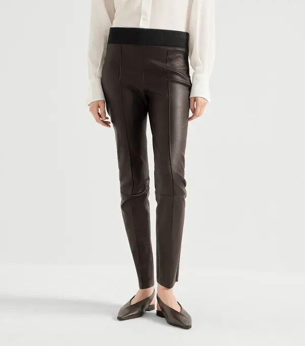 Brunello Cucinelli Stretch-nappa Leather Leggings