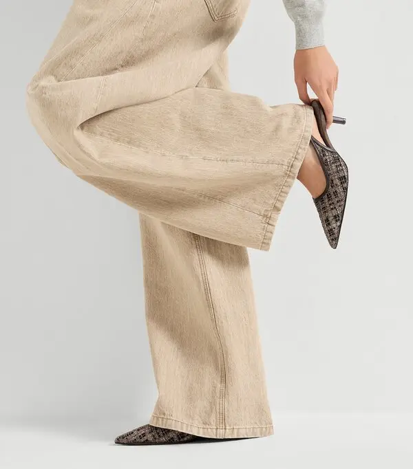 Brunello Cucinelli Suede Embroidered City Slingback Heels 55