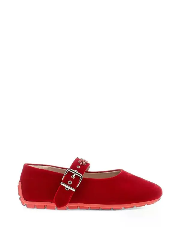 Simone Rocha Crystal-embellished Buckle-strap Ballet Flats
