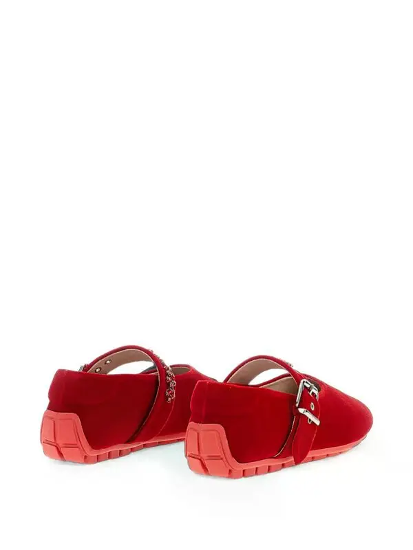 Simone Rocha Crystal-embellished Buckle-strap Ballet Flats