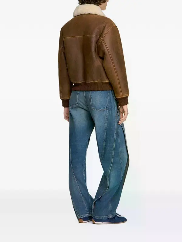 Sandro Zipped Shearling Jacket