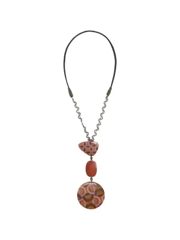 Malìparmi Prints Inside Patchwork Resin Necklace - Grey