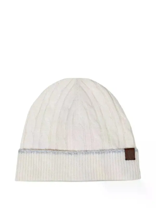 Eleventy Cable-knit Cashmere Beanie Hat - Neutrals