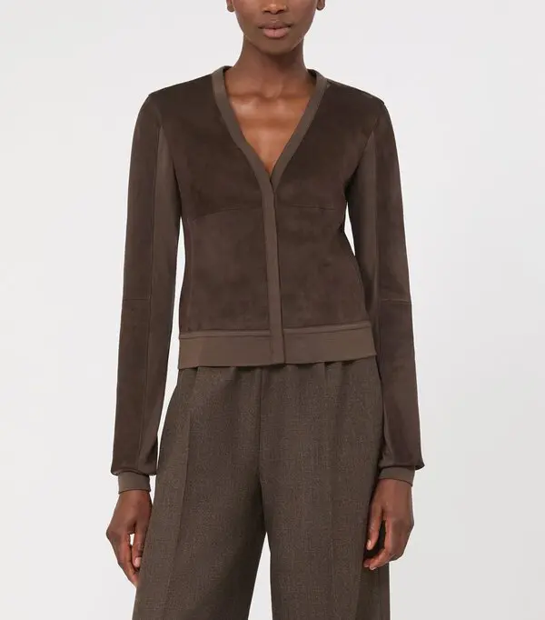 Max Mara Suede V-neck Jacket