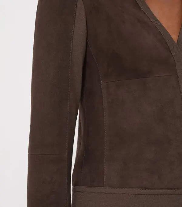 Max Mara Suede V-neck Jacket