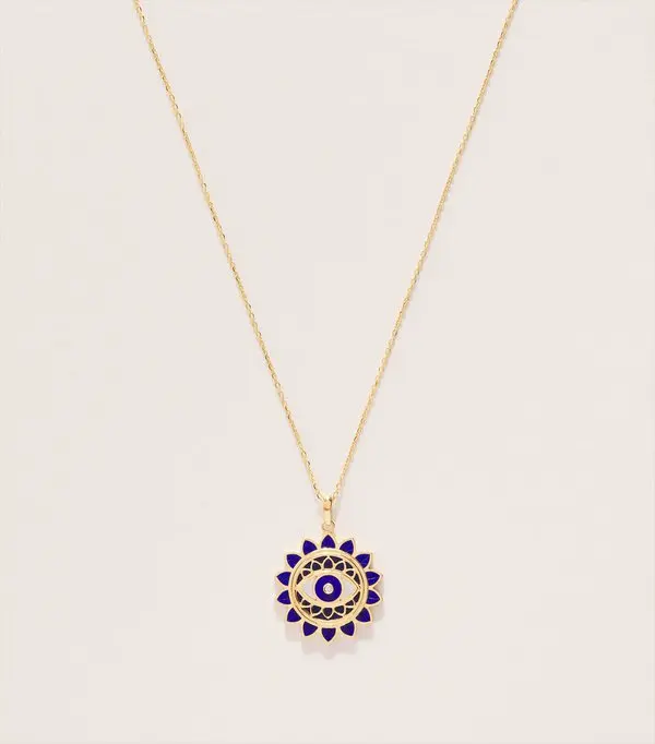 L'ATELIER NAWBAR Gold And White Diamond Rich Kitsch Floral Eye Necklace - Yellow